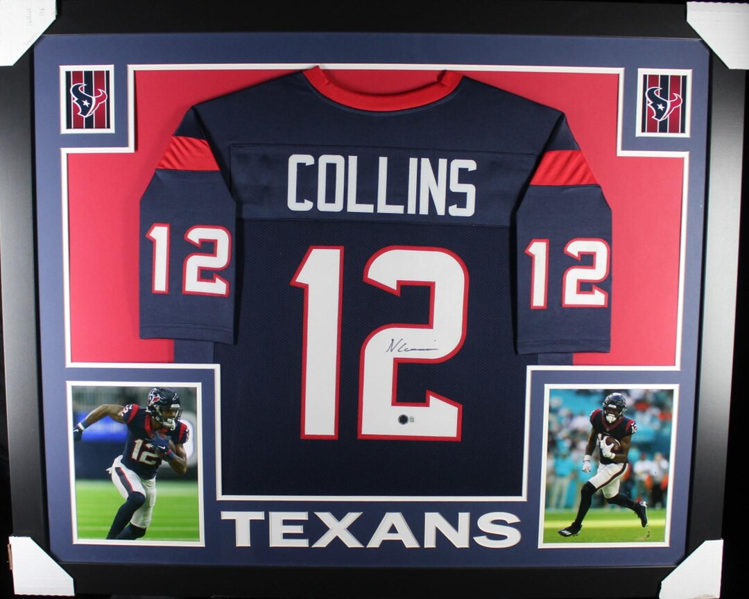 Nico Collins (houston Texans Navy Skyline) Signed Autographed Framed ...