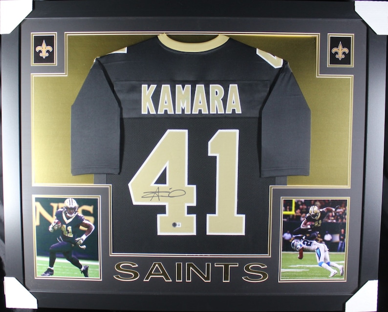 Alvin Kamara (saints Black Skyline) Signed Autographed Framed Jersey Beckett Coa - Etsy