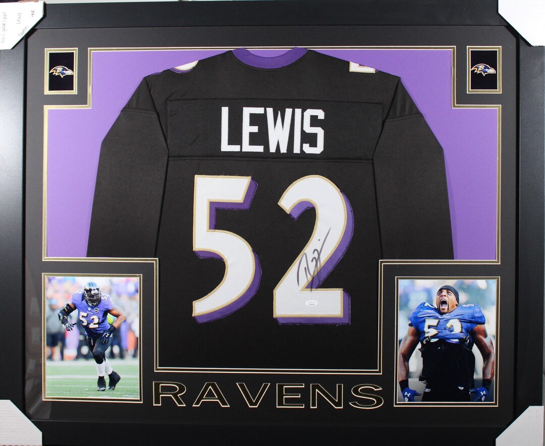 Ray Lewis (baltimore Ravens Black Skyline) Signed Autographed Framed ...