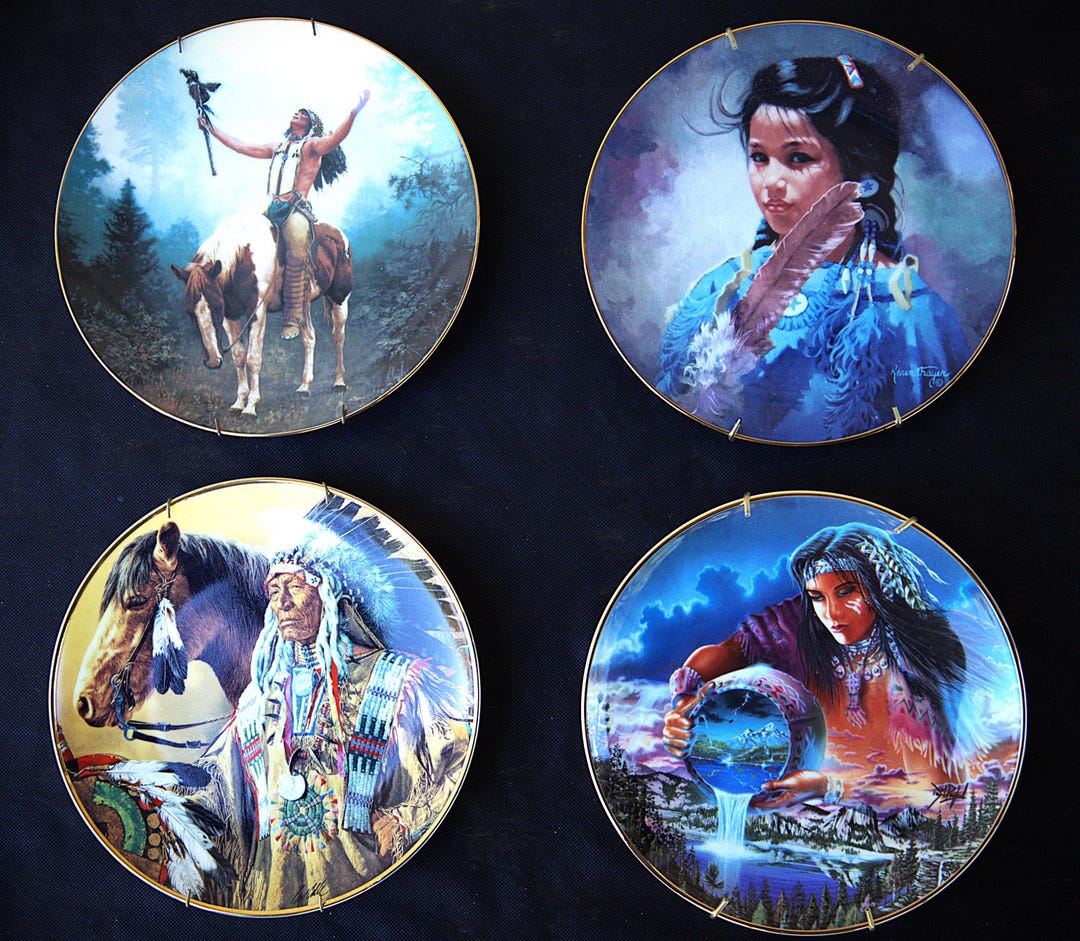 Native American Indian Collector Plates Set of 4 These Beautiful ...