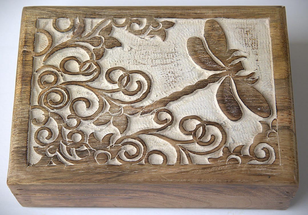 Dragonfly Carved Wooden Gift Box for Jewelry | Handmade Wooden Keepsake ...