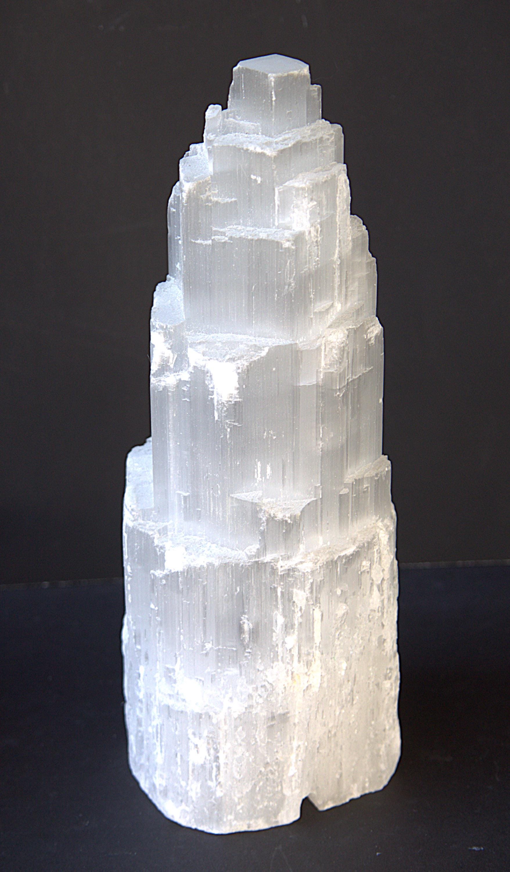 Selenite Tower Lamp: Natural Crystal Healing Light With Colored Bulbs ...