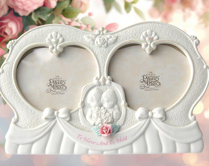 Precious Moments Vintage Double Heart Photo Frame | Wedding Keepsake - Etsy