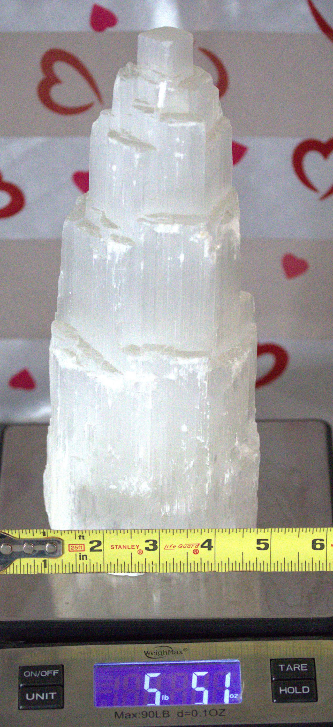 Selenite Tower Lamp: Natural Crystal Healing Light With Colored Bulbs ...