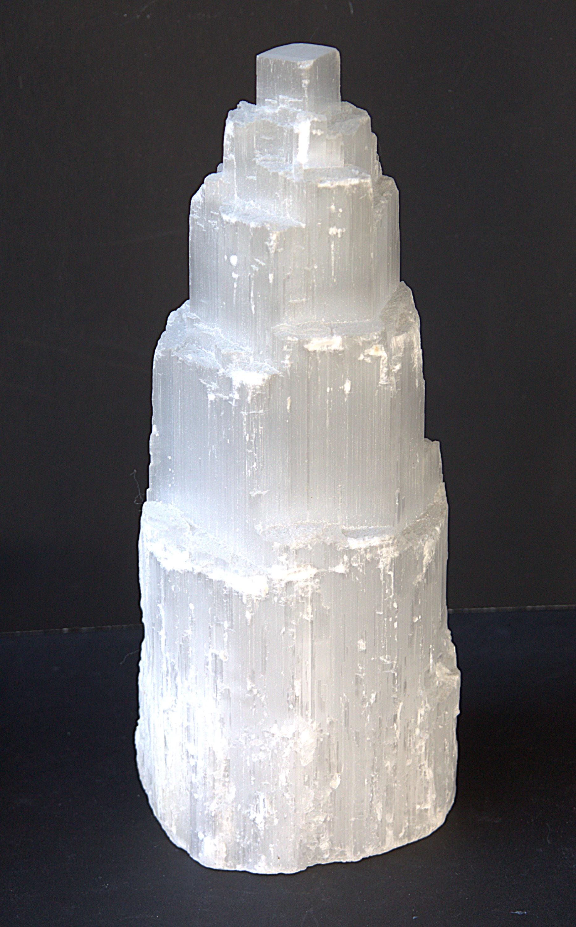 Selenite Tower Lamp: Natural Crystal Healing Light With Colored Bulbs ...