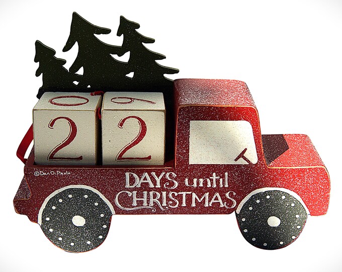 Red Truck Rustic Christmas Countdown: Wooden Holiday Advent Calendar - Etsy