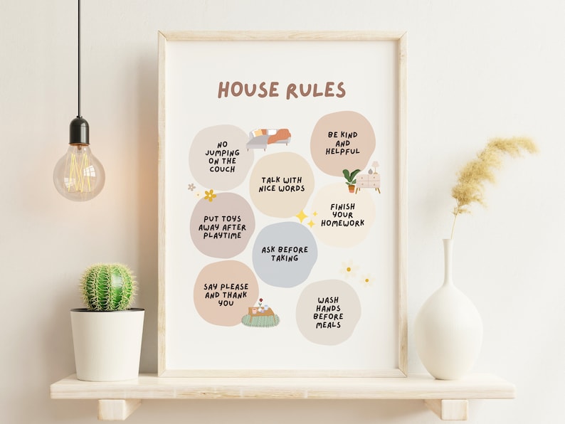 House Rules for Kids Printable Family House Rules Dos and Dont for Kids ...