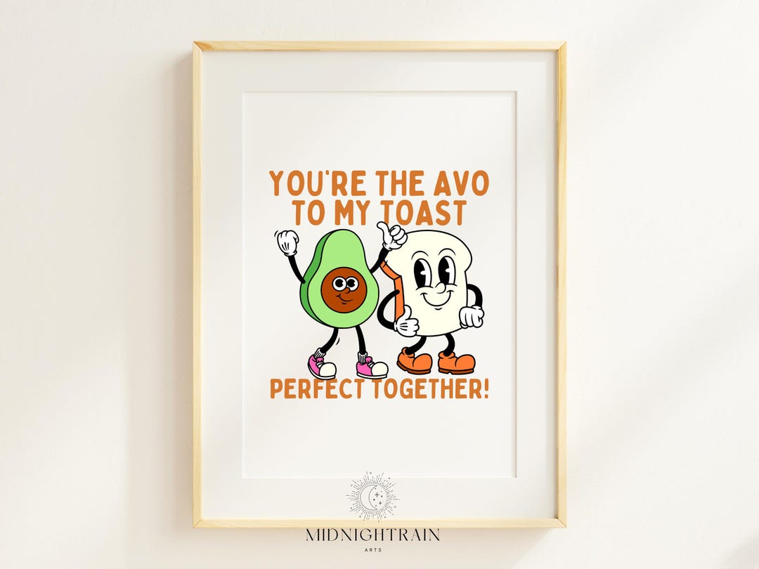 Retro Avocado Print Avocado Toast Retro Style Print Printable Kitchen ...