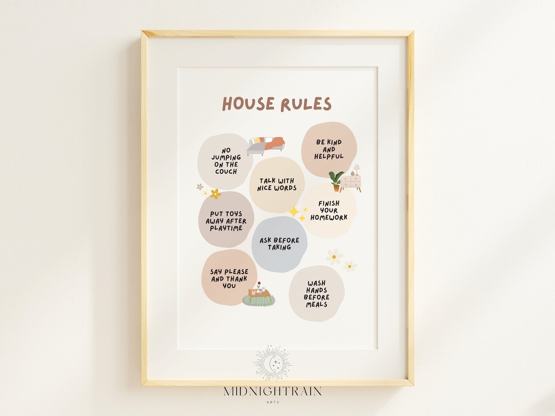 House Rules for Kids Printable Family House Rules Dos and Dont for Kids ...