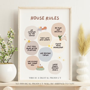 House Rules for Kids Printable Family House Rules Dos and Dont for Kids ...