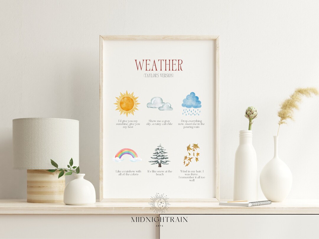 Weather in Taylor Swift Lyrics Swiftie Merch, Taylor Inspired Gift ...