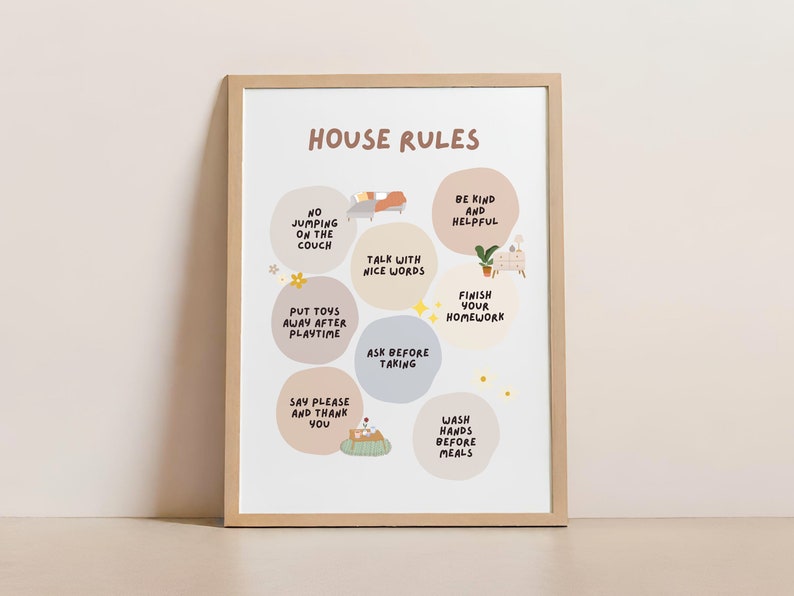 House Rules for Kids Printable Family House Rules Dos and Dont for Kids ...