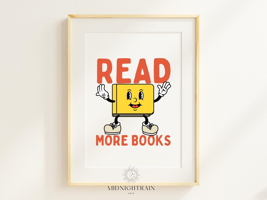 Read More Books Print Cool Kids Read Books Wall Art Classroom Reading ...