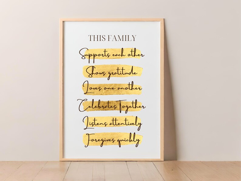 Family Value Poster This Family Print Family Mission Statement Family ...