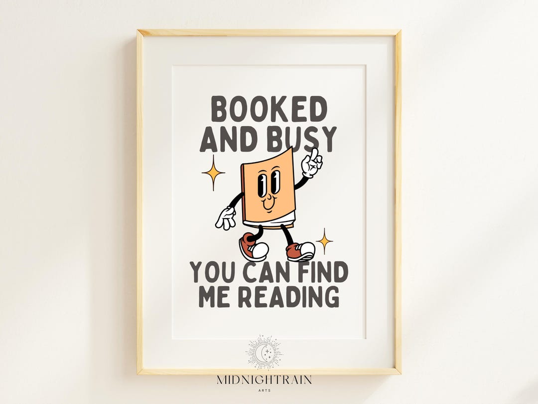 Reading Poster Booked and Busy Cool Kids Read Books Wall Art Classroom ...