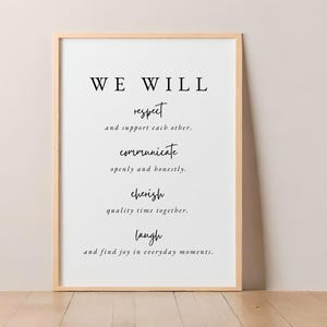 Custom Family Values Print Family Mission Statement Sign Personalized ...