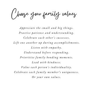 Custom Family Values Print Family Mission Statement Sign Personalized ...