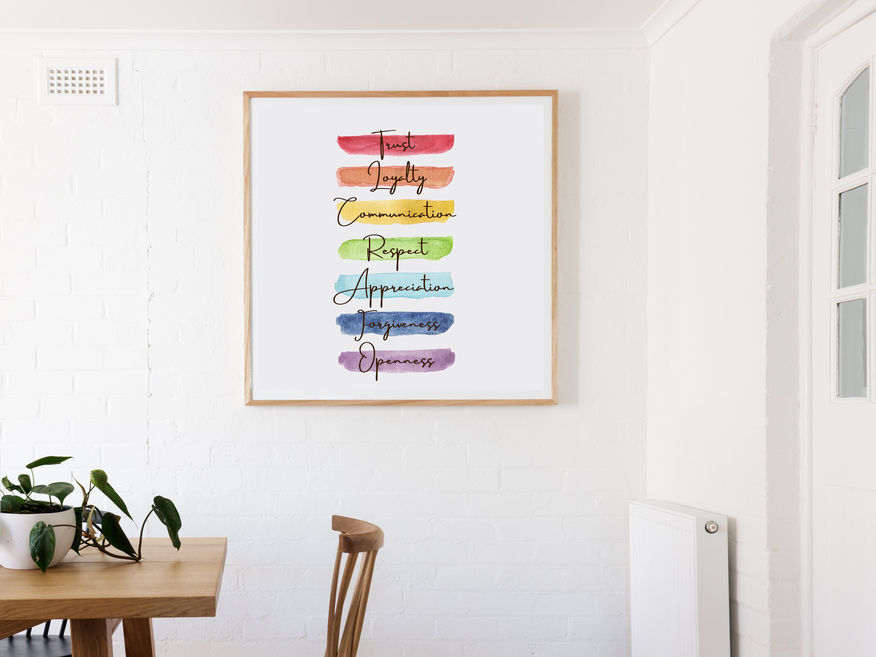 Core Values Wall Art Relationship Gifts Core Beliefs Core Values Art ...