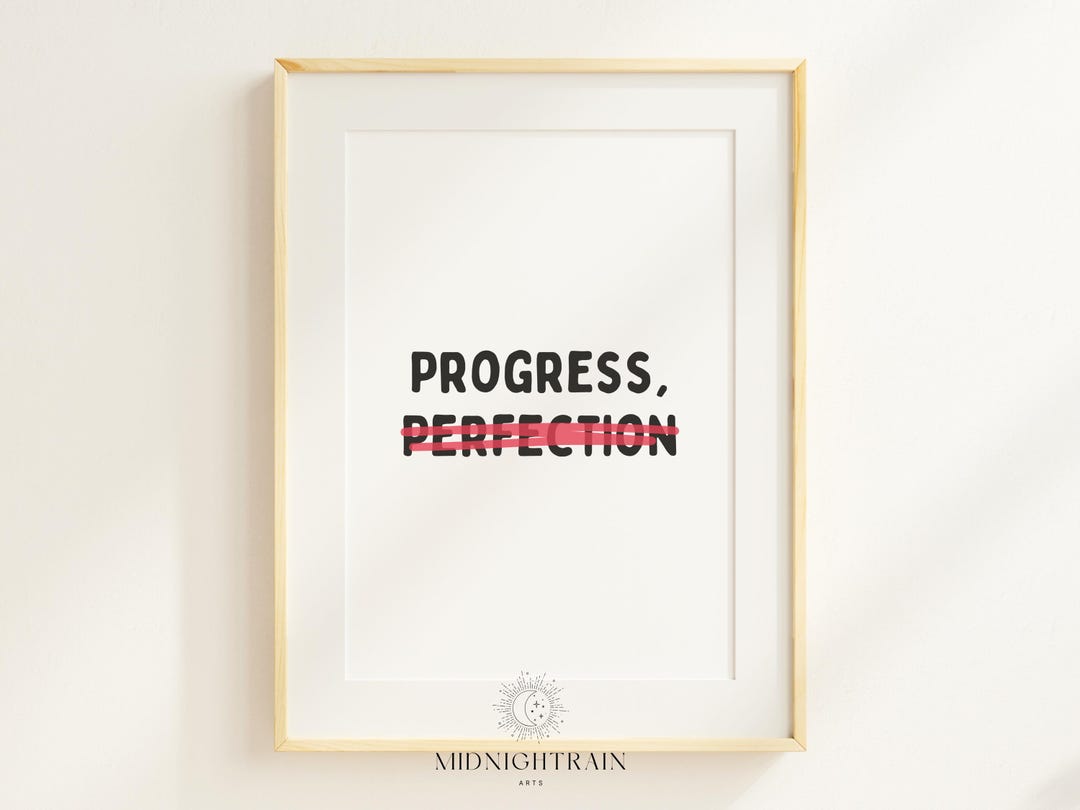 Progress Not Perfection | Work Hard, Motivational Wall Art ...
