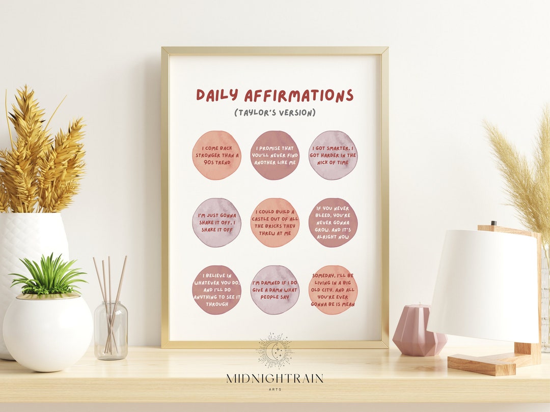 Daily Affirmations With Taylor Swift Lyrics | Swiftie Merch, Taylor ...