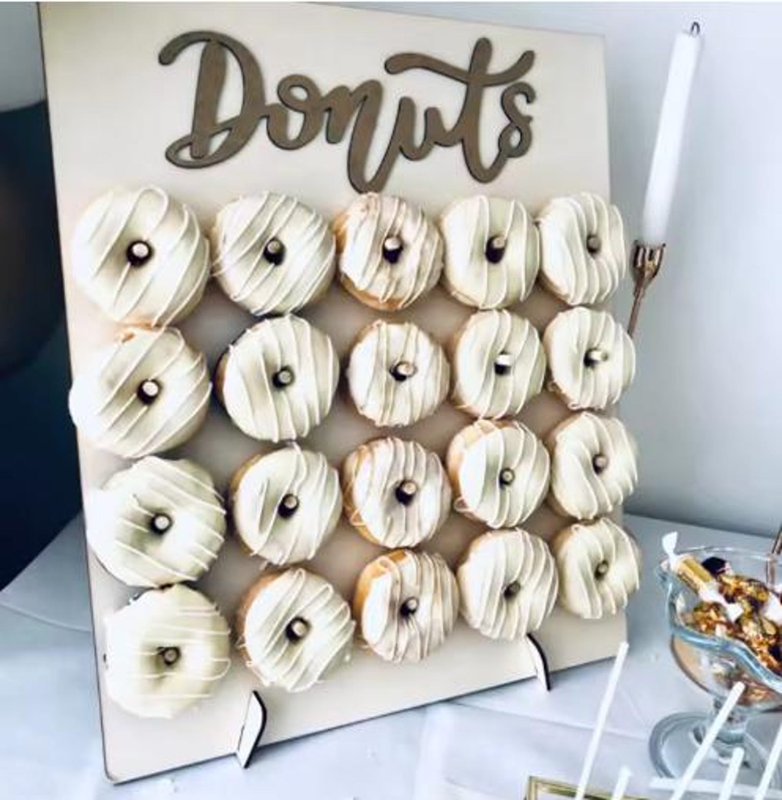 Large Donut Wall Display | Holds 20 Donuts | Rustic Wooden Doughnut ...