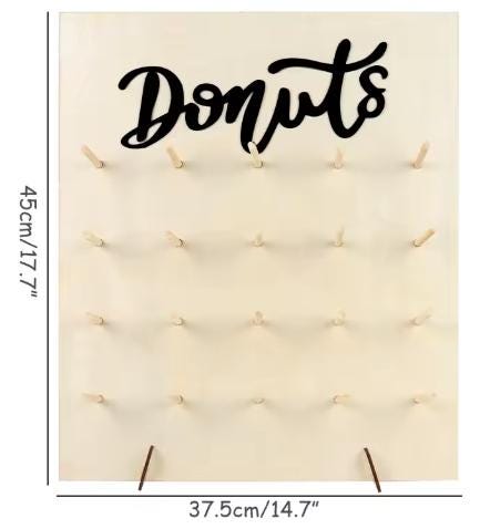 Large Donut Wall Display | Holds 20 Donuts | Rustic Wooden Doughnut ...