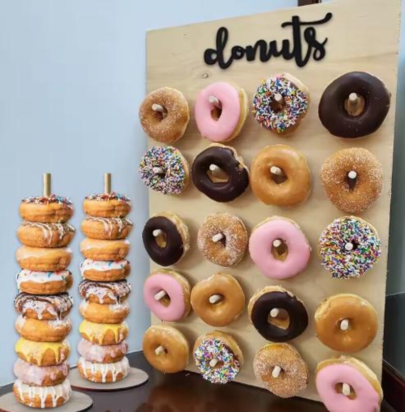 Large Donut Wall Display | Holds 20 Donuts | Rustic Wooden Doughnut ...