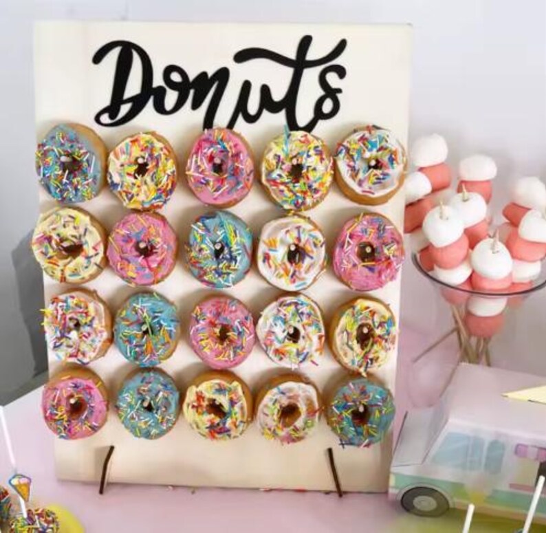 Large Donut Wall Display | Holds 20 Donuts | Rustic Wooden Doughnut ...