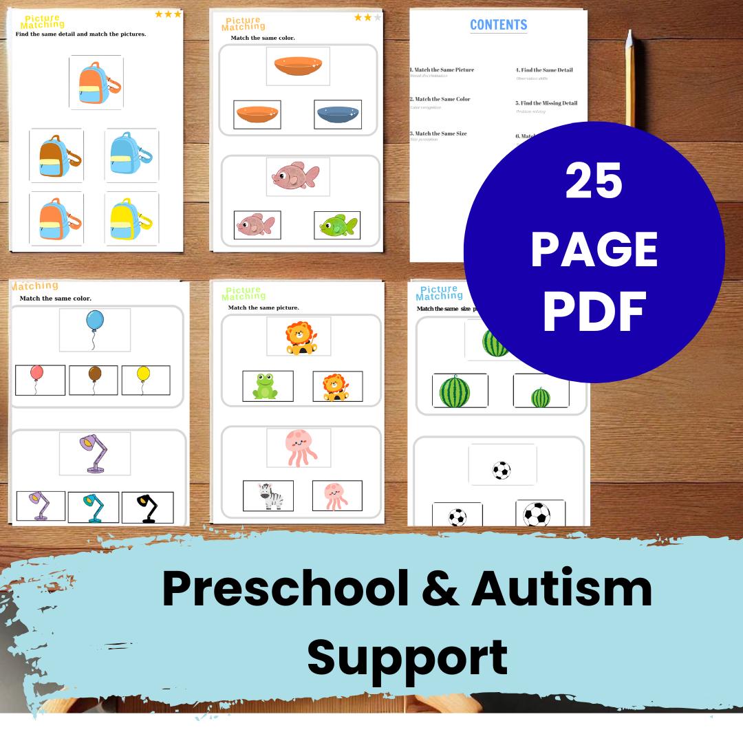 Matching Worksheets | Preschool Visual Perception and Attention ...