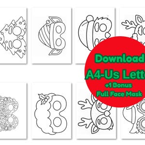 Printable Christmas Masks for Kids: Coloring Craft Activity (PDF) - Etsy