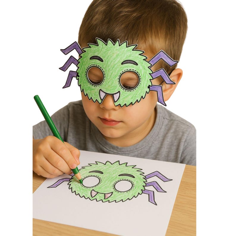 Cute Halloween Masks for Kids – 7 Printable Templates | Coloring, Cut ...