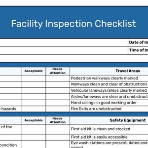 Workplace Facility Inspection Checklist: Hazard Identification ...