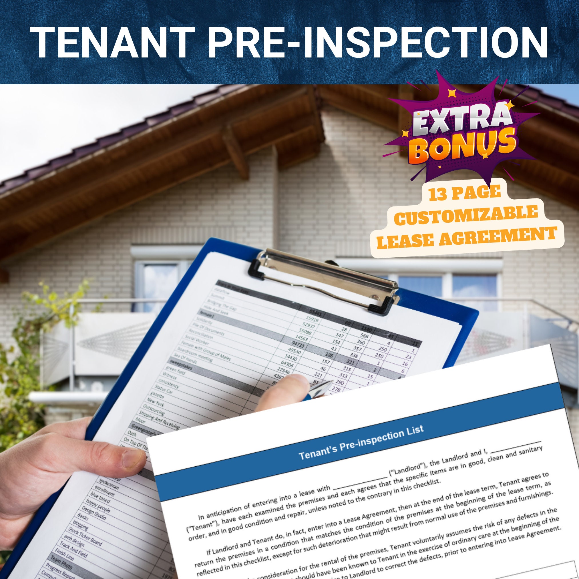 Tenant Pre-inspection Checklist & Lease Package (PDF) - Etsy