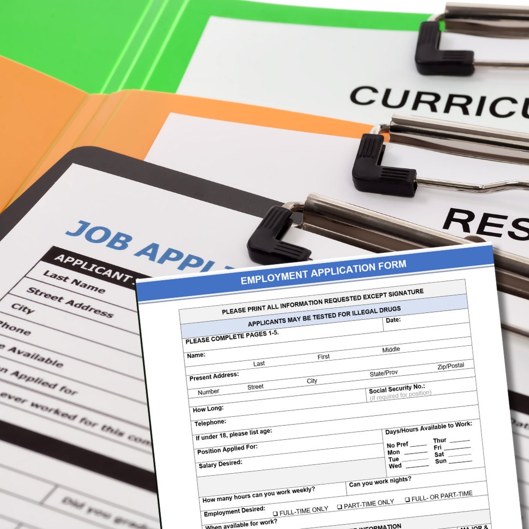Employment Application 6-pages Covers ALL 'form Waiver', Military ...