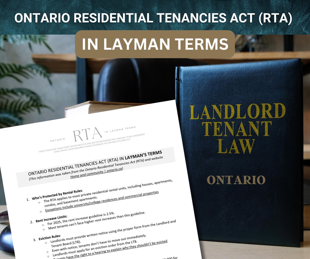 Ontario Canada Residential Tenancy Act Broken Out in Layman Terms, for ...