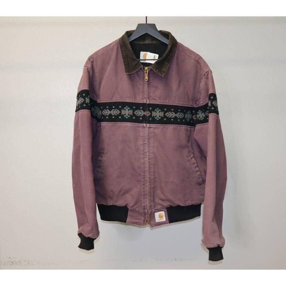 VTG 90s Plum Purple Aztec Southwest Carhartt Jacket JQ0457 VTG 90s Plum Purple Aztec Southwest Carhartt Jacket JQ0457