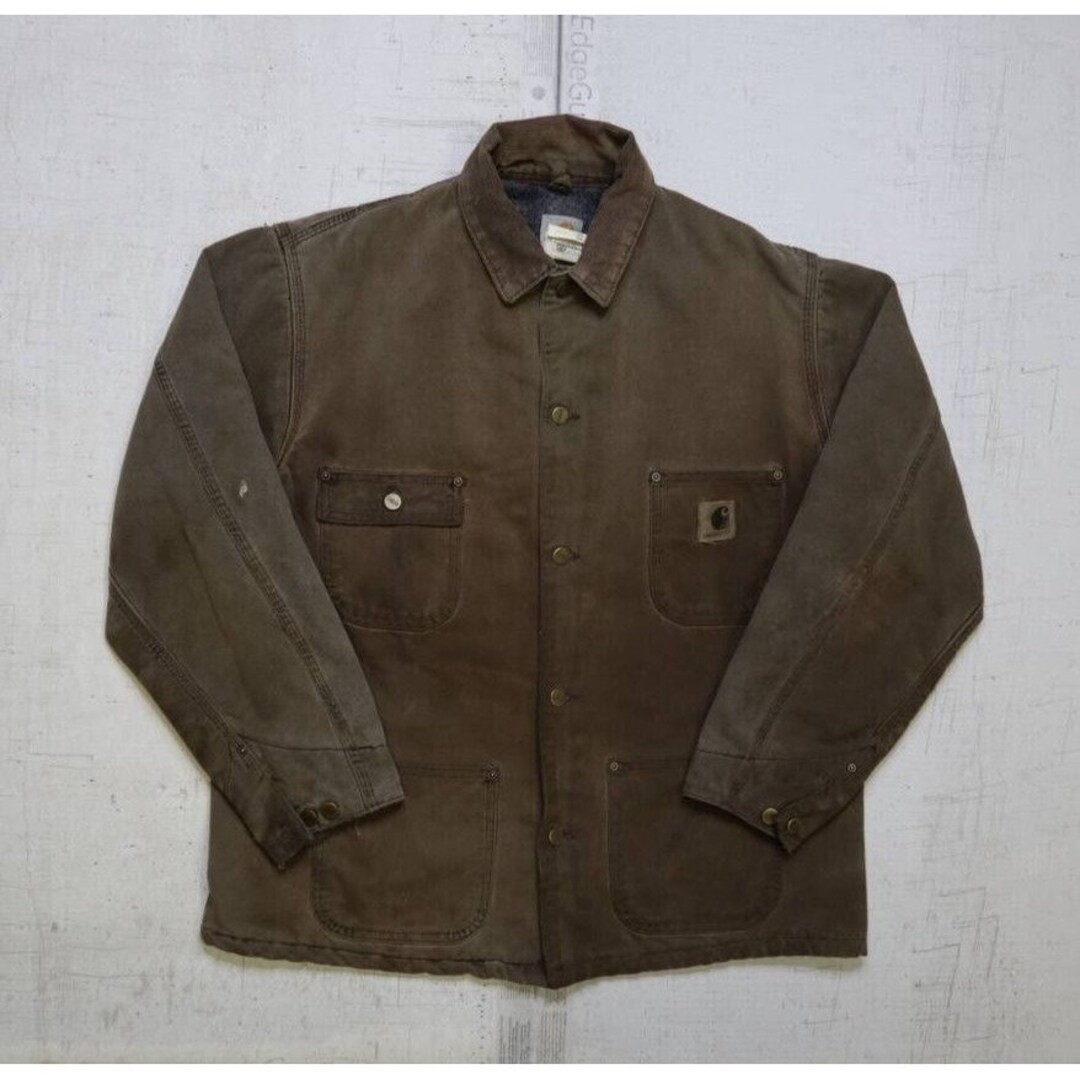Vintage 90s Carhartt Chore Jacket Dark Brown Blanket Lined C02CHT Chestnut Large - Etsy