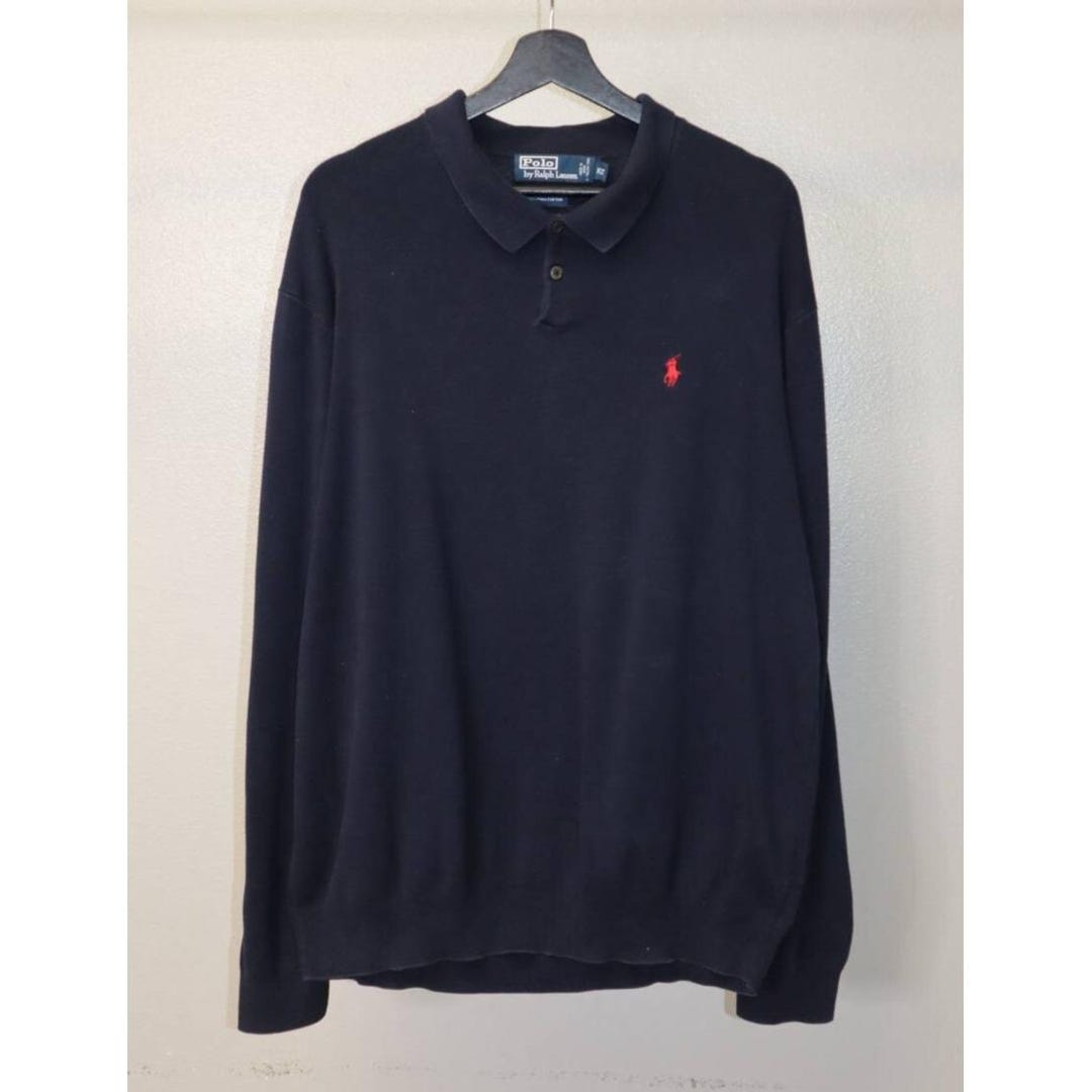 Polo Ralph Lauren Long Sleeve Navy Polo Shirt Size XLT XL Tall - Etsy