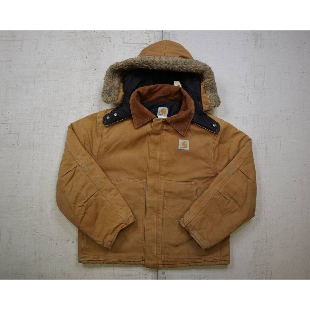 Vtg Carhartt Detroit Jacket With Removable Hood Quilted J02 USA Size 44 ...