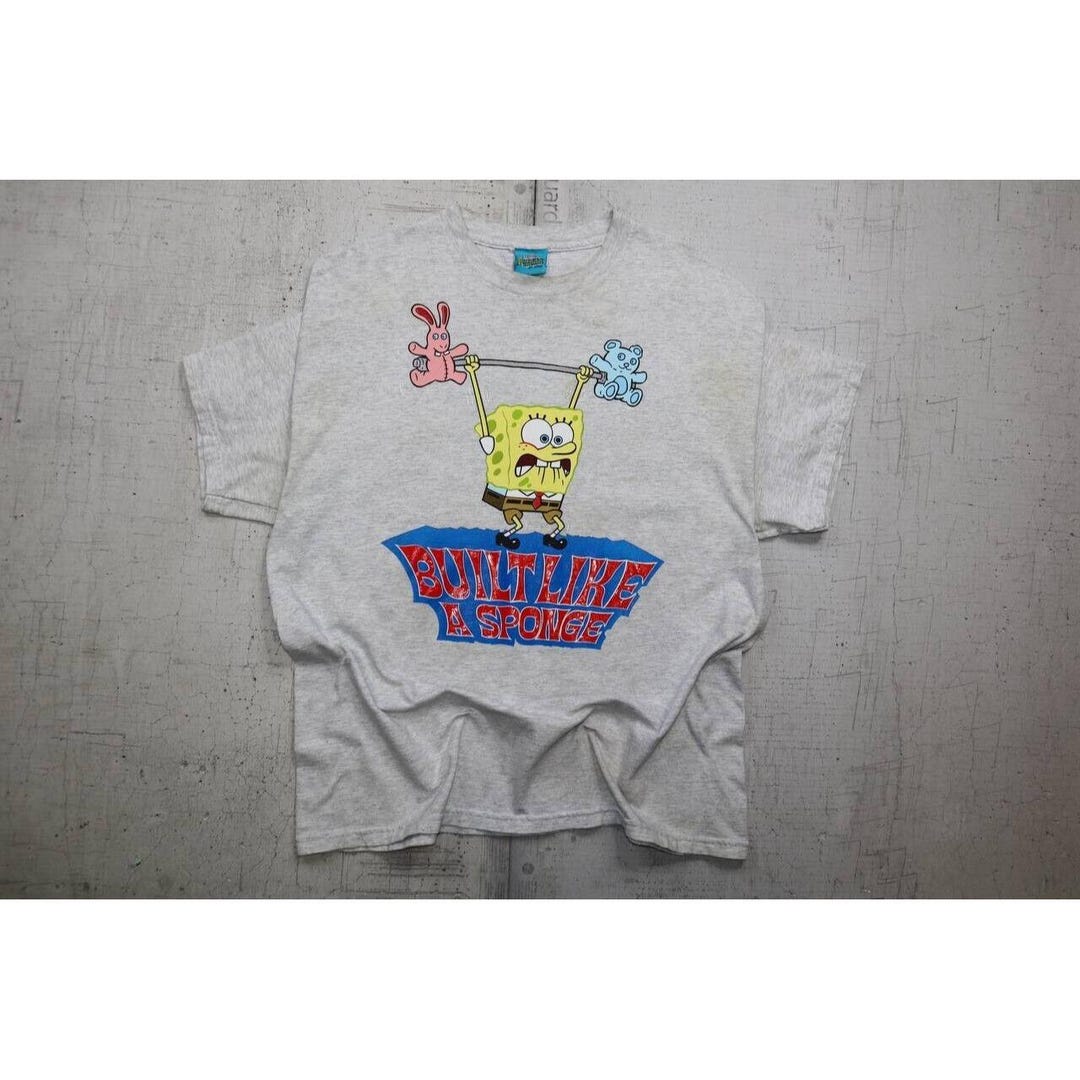Vintage 2002 Spongebob Squarepants Built Like A Sponge Shirt Sz XL ...