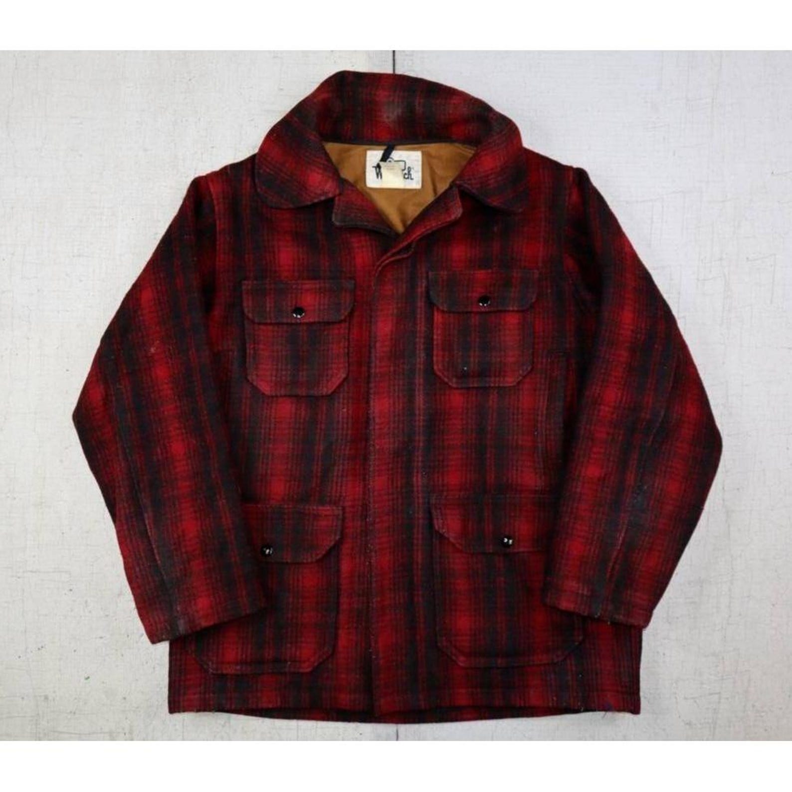 Vtg 70s WOOLRICH Mackinaw Plaid Hunting Jacket Wool Work USA Sz 40 - Etsy