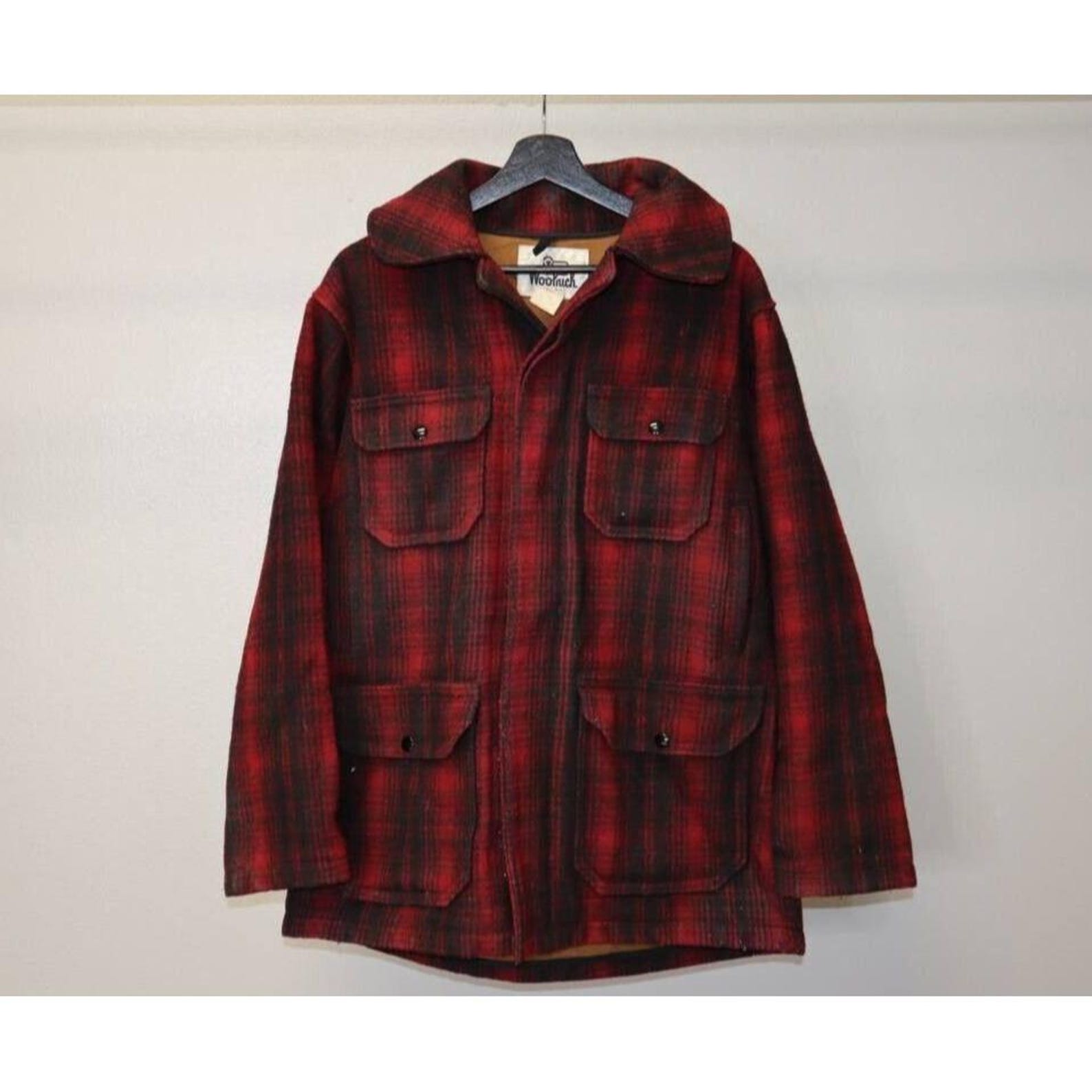 Vtg 70s WOOLRICH Mackinaw Plaid Hunting Jacket Wool Work USA Sz 40 - Etsy