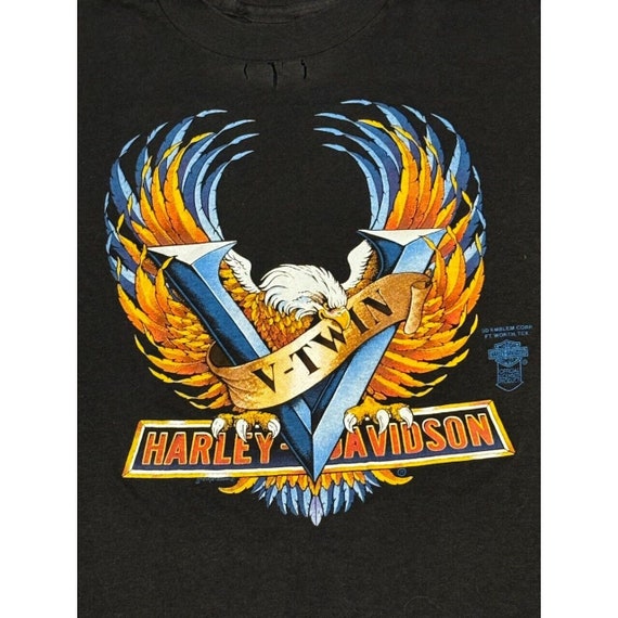 Vintage 1985 3D Emblem Harley Davidson Motorcycles V-… - Gem