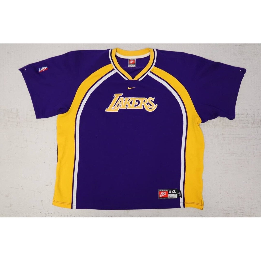 Vtg 90s Los Angeles Lakers Retro Rare Nike Red Tag Jersey With Sleeves ...