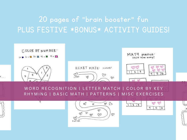 Printable Valentine's Preschool Brain Boosters Valentine's Activity ...