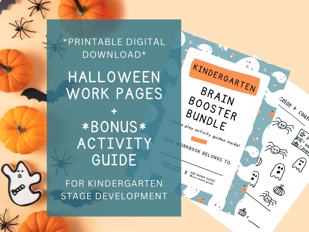 Printable Kindergarten Halloween Brain Booster Bundle | Activity Book ...