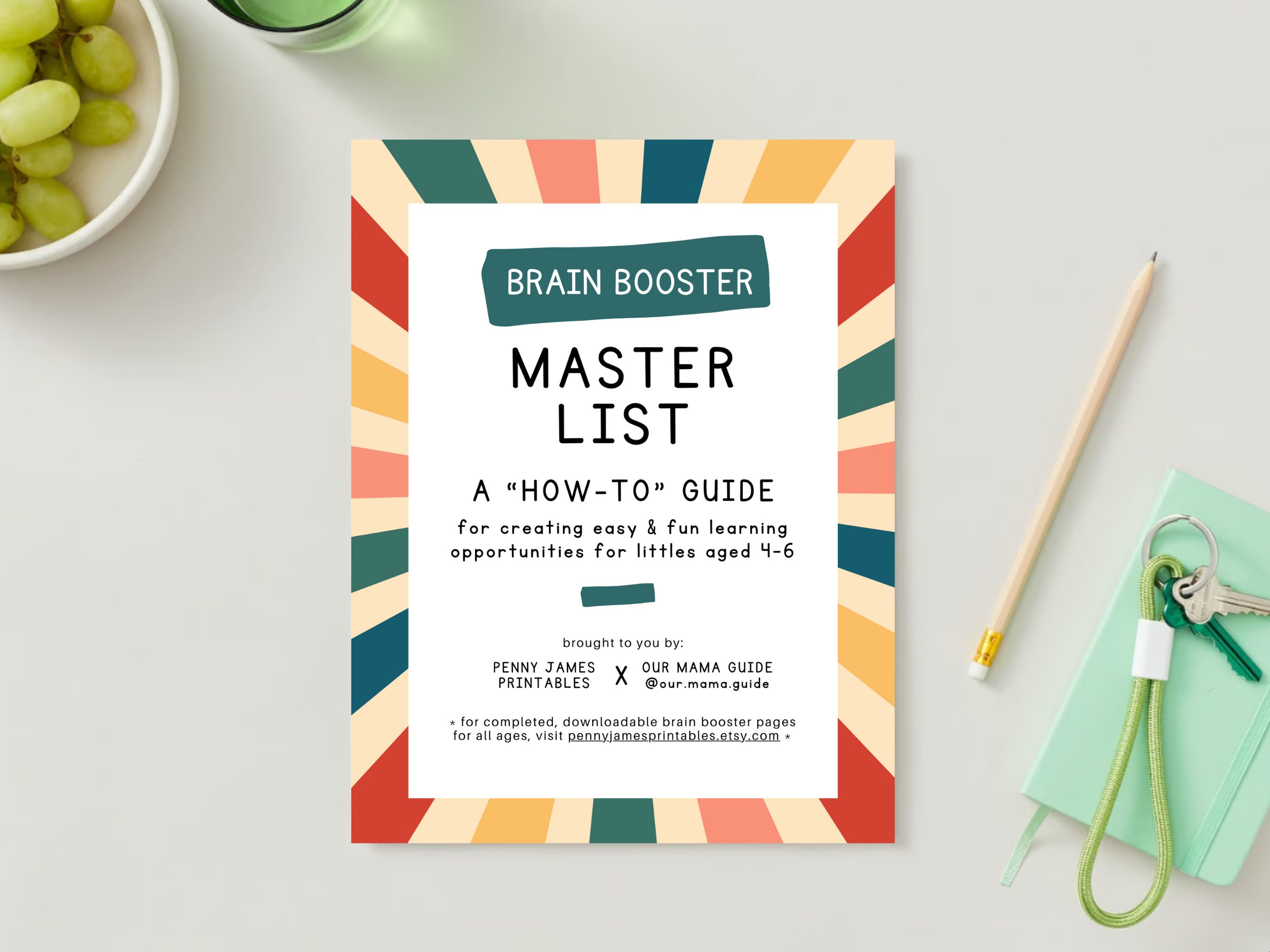 Printable Kindergarten Brain Booster Master List How-to Guide Create ...