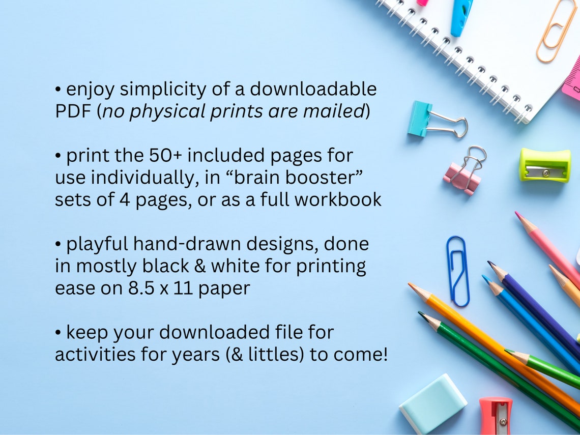 Printable Preschool Brain Booster Bundle | Kid's Workbook | Toddler ...