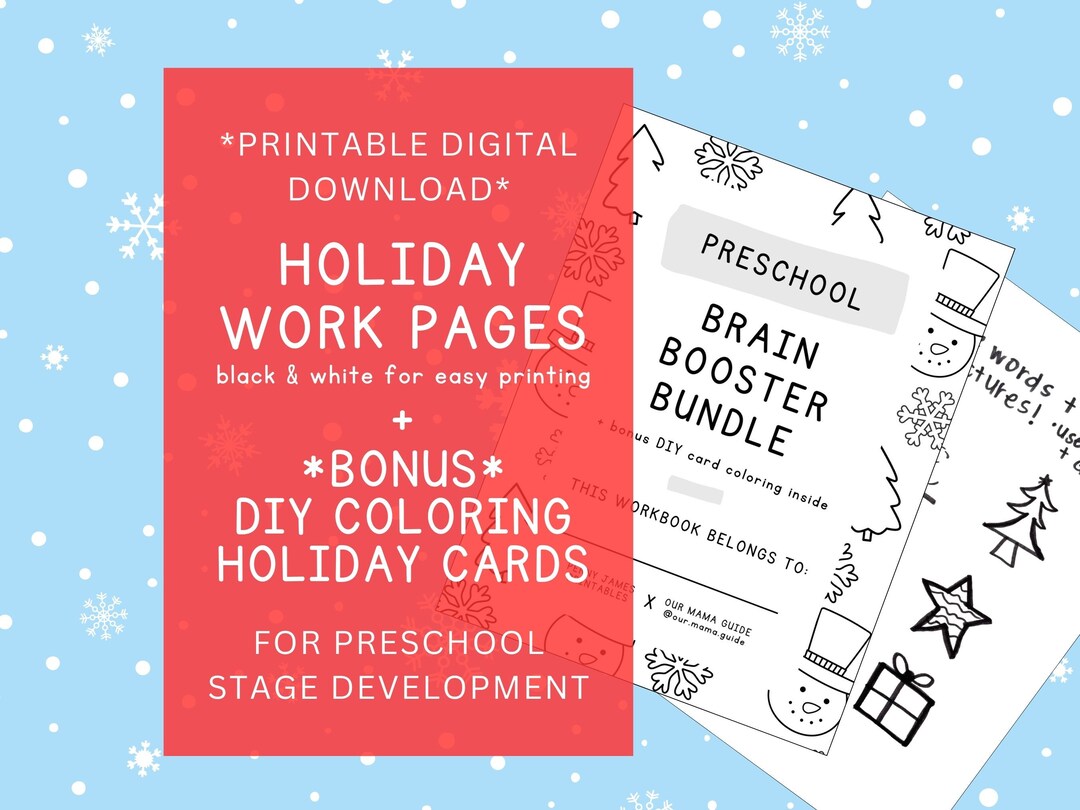 Printable Holiday Preschool Brain Booster Bundle Christmas - Etsy
