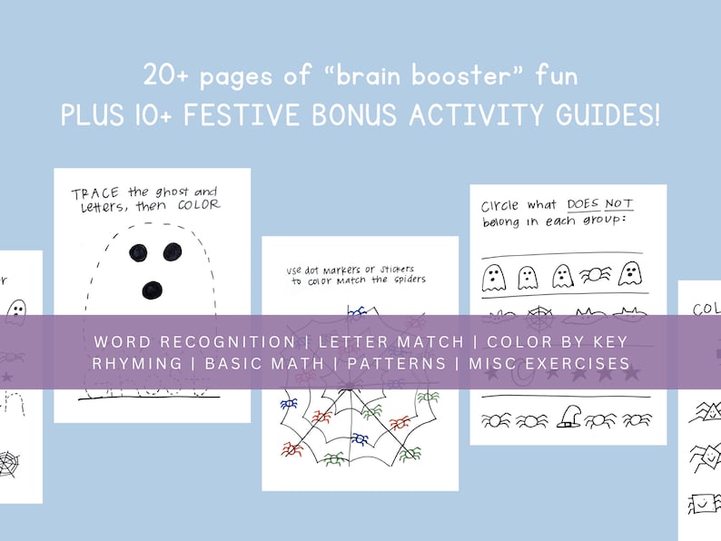 Printable Preschool Halloween Brain Booster Bundle Activity - Etsy